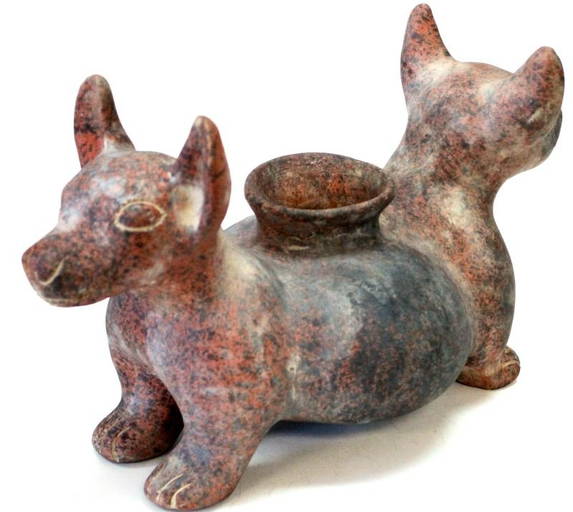 Ceramic Colima Double Headed Dog Effigy