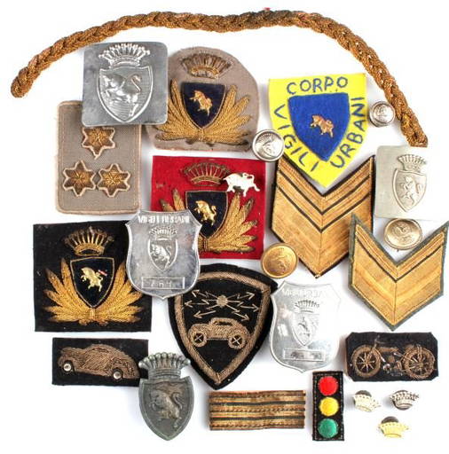 Vintage Italy Turin Police Badges Patches Buttons
