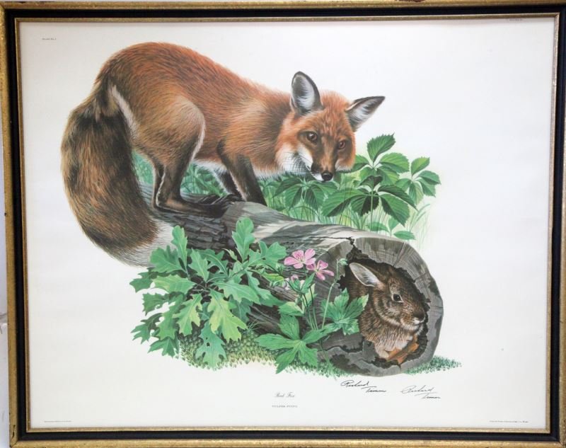 Signed Richard Timm Red Fox Plate 1 Litho