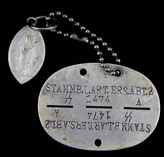 Wwii German Waffen Ss Third Reich Dog Tag
