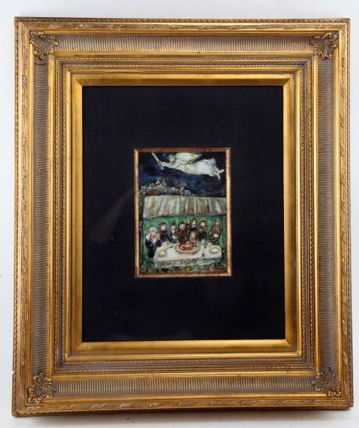 ISRAELITES EATING PASSOVER LAMB M CHAGALL SIGNED