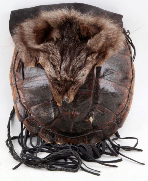 NATIVE AMERICAN TURTLE SHELL MEDICINE BAG