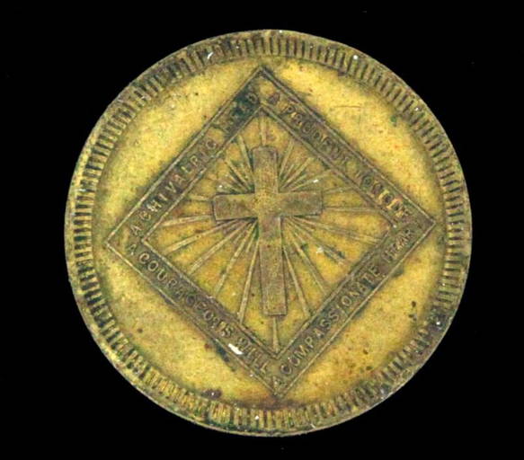 Original Kkk Ku Klux Klan Token Brass Fiery Cross