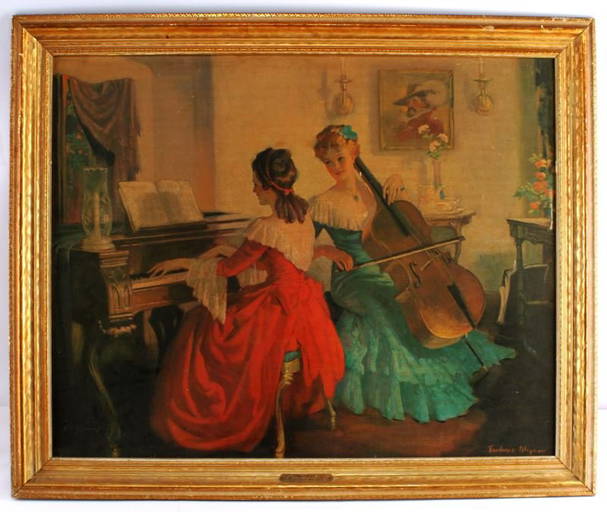 Frederic Mizen Litho Print On Board Titled Recital