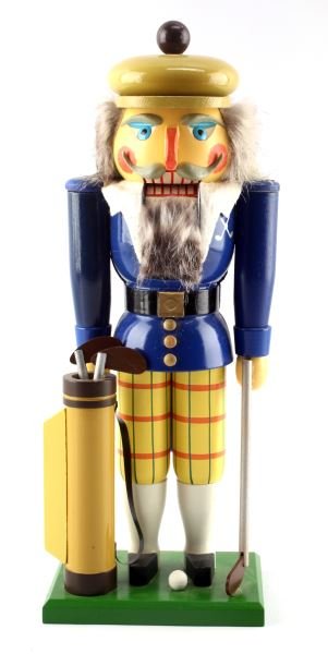 HANDMADE GERMAN ERZGEBIRGE GOLFER NUTCRACKER