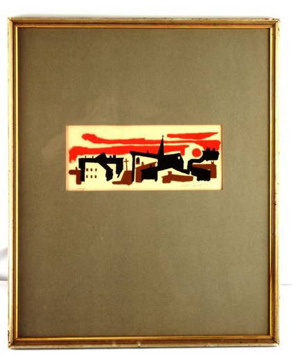 Robert C Smith Woodcut Print Artist's Proof Signed