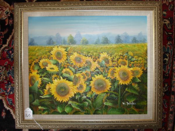 W. Mirkin Sunflower Field Original Oil Painting