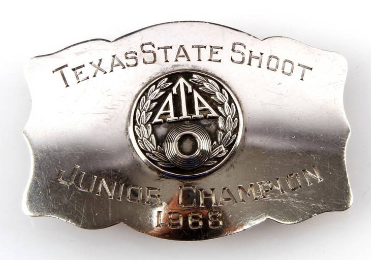Vintage .925 Ata "texas State Shoot" Belt Buckle