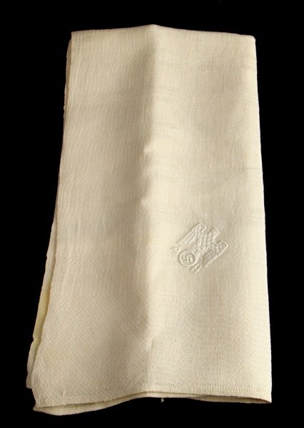 WWII ADOLF HITLER LINEN NAPKIN EMBROIDERED
