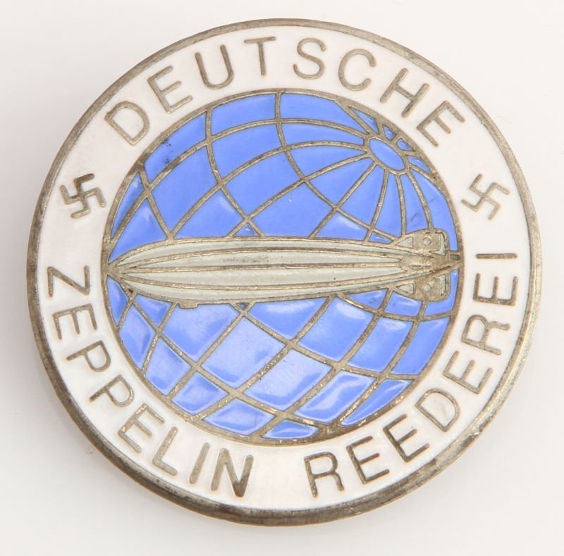 WWII GERMAN ENAMEL DEUTSCHE ZEPPELIN REEDEREI PIN