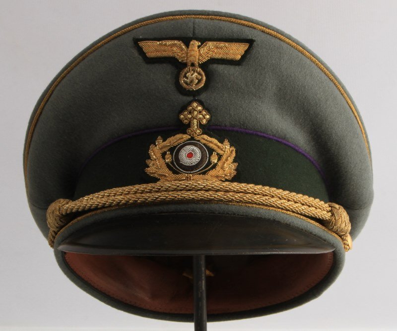 WWII GERMAN HEER CHAPLAIN VISOR BULLION INSIGNIA