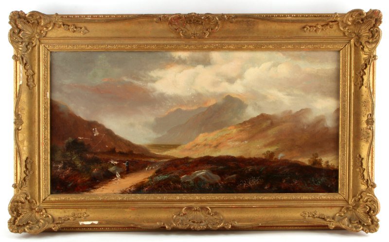 SIGNED OIL ON CANVAS PAINTING W. STANLEY LANDSCAPE