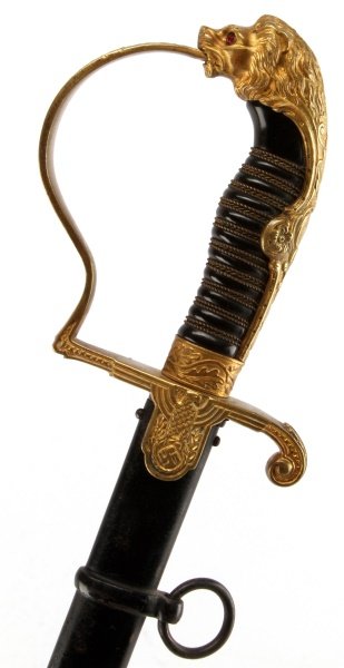 Wwii German Third Reich Lion Head Infantry Saber