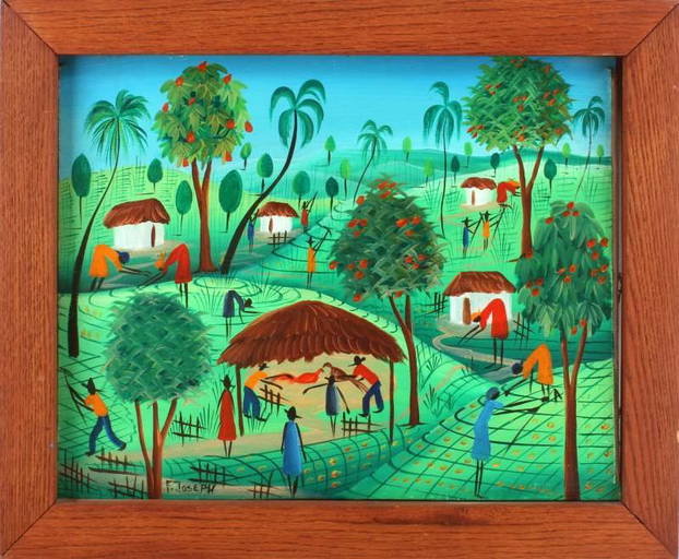 F. Joseph (haitian, 20th C) Oil On Canvas Painting