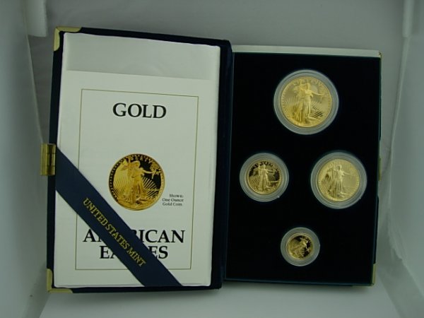 Us Mint Gold Bullion 4 Coin Proof Set 1991 1.85 Oz