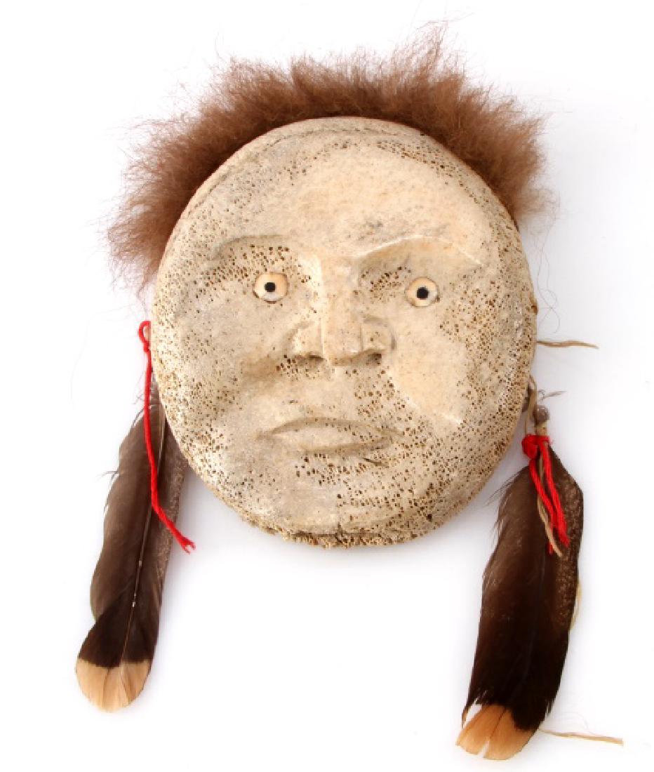 INUIT ALASKAN ESKIMO WHALE BONE MASK BIRD SPIRIT