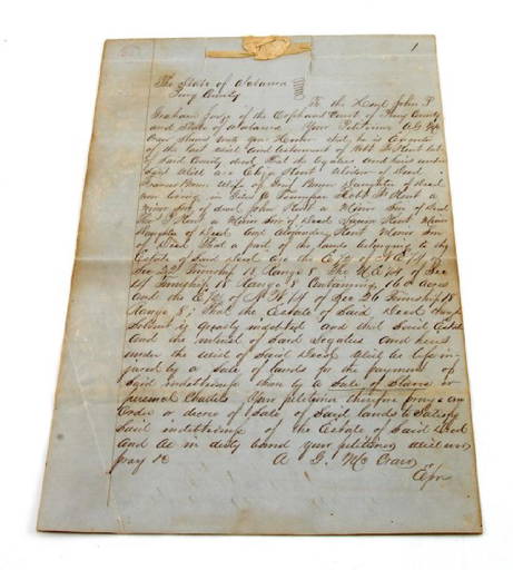 1845 State Of Alabama Slaves Sold For Indebtedness