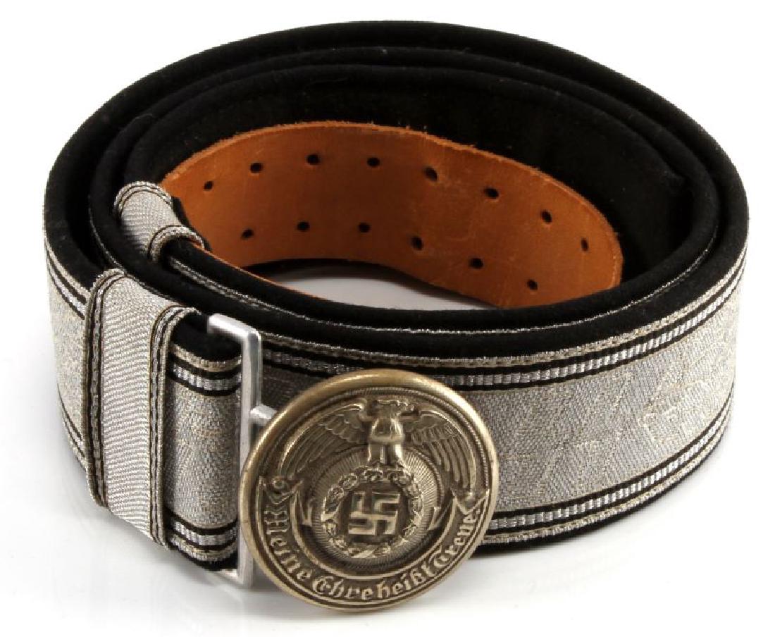 WWII WAFFEN SS OFICERS BROCADE BELT AND BUCKLE