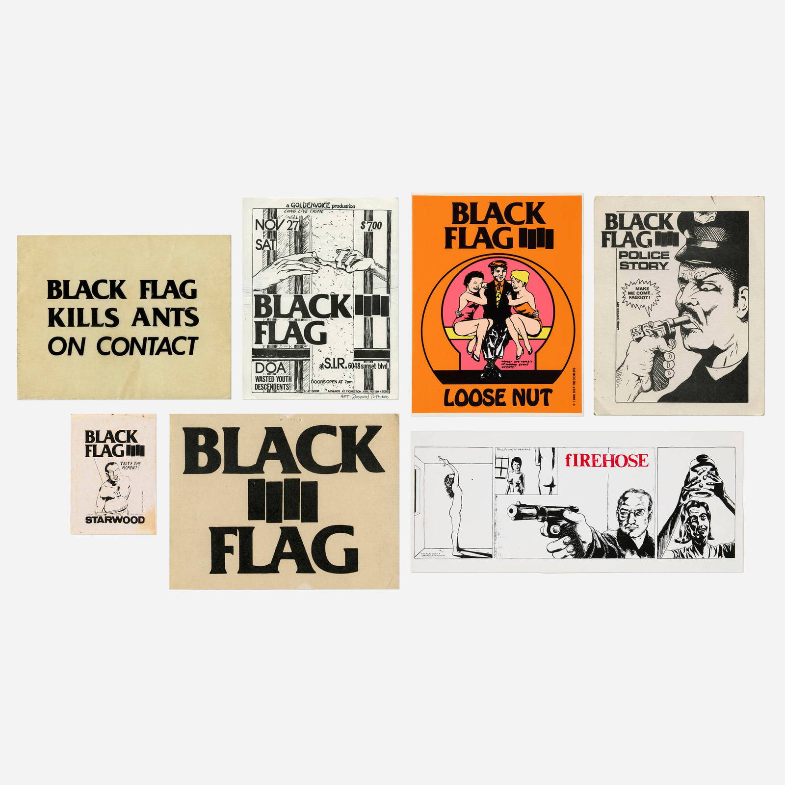 Raymond Pettibon, Black Flag, Doa, Descendents, Black Flag Sticker ...