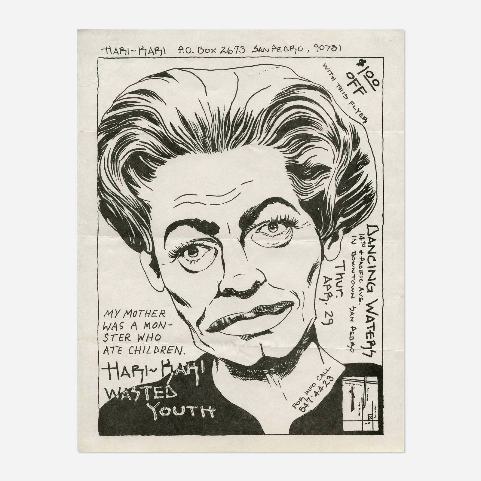 Raymond Pettibon, Hari-kari, Wasted Youth, Hari-kari Flyer Auction