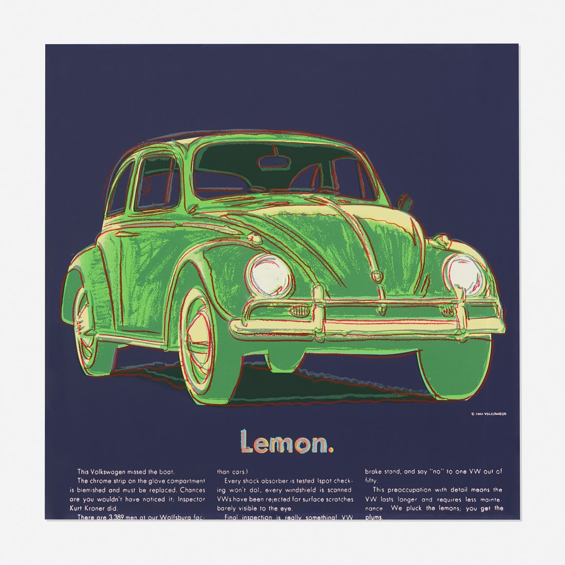 Andy Warhol Volkswagen Lemon (from the Ads Series)