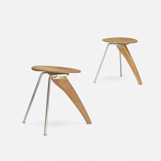Isamu Noguchi, Rudder Stools Model In 22, Pair