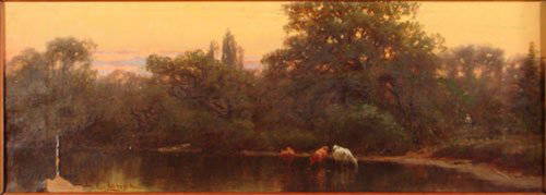 G.l. Clough Signed Oil Painting On Canvas, Lumino