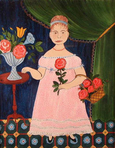 Ruth Reed Cummings American Folk Art Portrait Pai