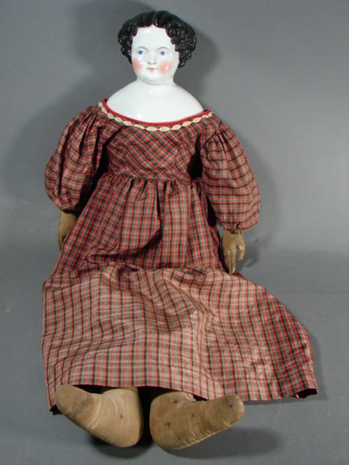 Antique German Jenny Lind China Shoulder Head Dol
