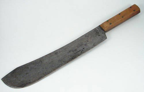 Machete Butcher Knife With Wood Handle. 18" Long.
