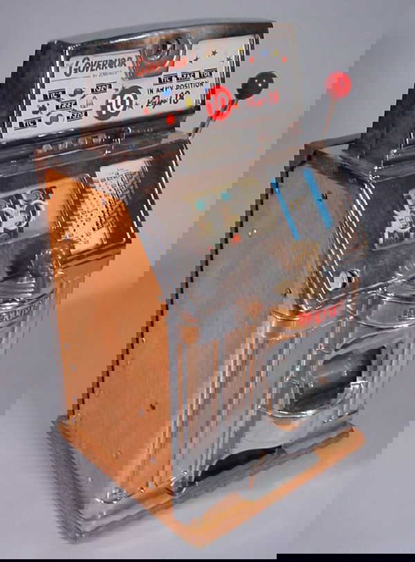 4023: "Jennings" Vintage Slot Machine with brass Native