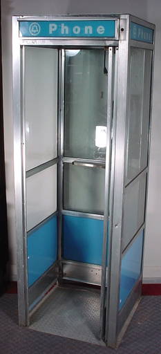 Complete Aluminum & Glass Telephone Booth W/bell