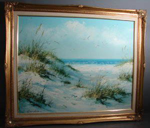 Gordon Signed Oil Painting On Canvas, Seascape. F