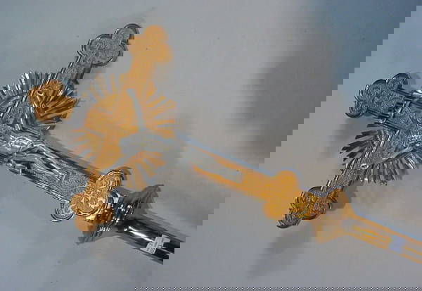 Processional Pole With Crucifix. 5' 9"t X 12 1/4