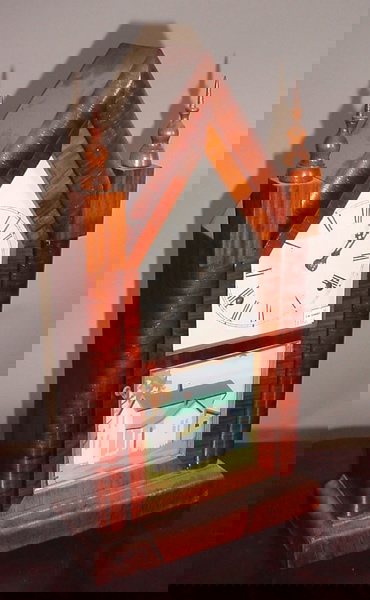 Antique Steeple Type Shelf Clock In Rosewood Vene