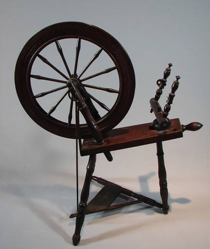 Antique American Treadle Spinning Wheel. Mixed Wo