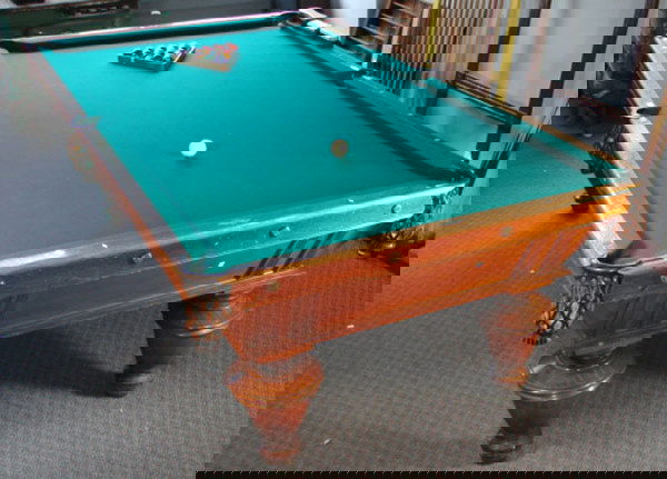 Antique Brunswick Balke Collender Co Pool Table.