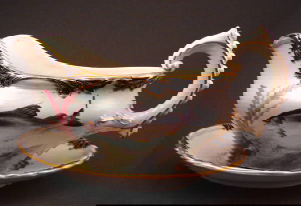 Royal Worcester Fish Sauce Boat With Under Plate.