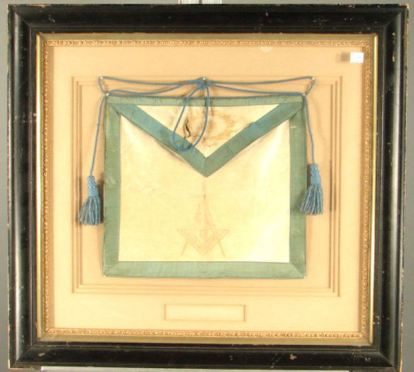 32: Masonic Apron in Shadow Box Frame. Overall 25 1/2"h - Mar 18, 2006 ...