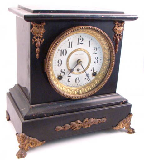 Antique Seth Thomas Faux Onyx Mantle Clock. Eight