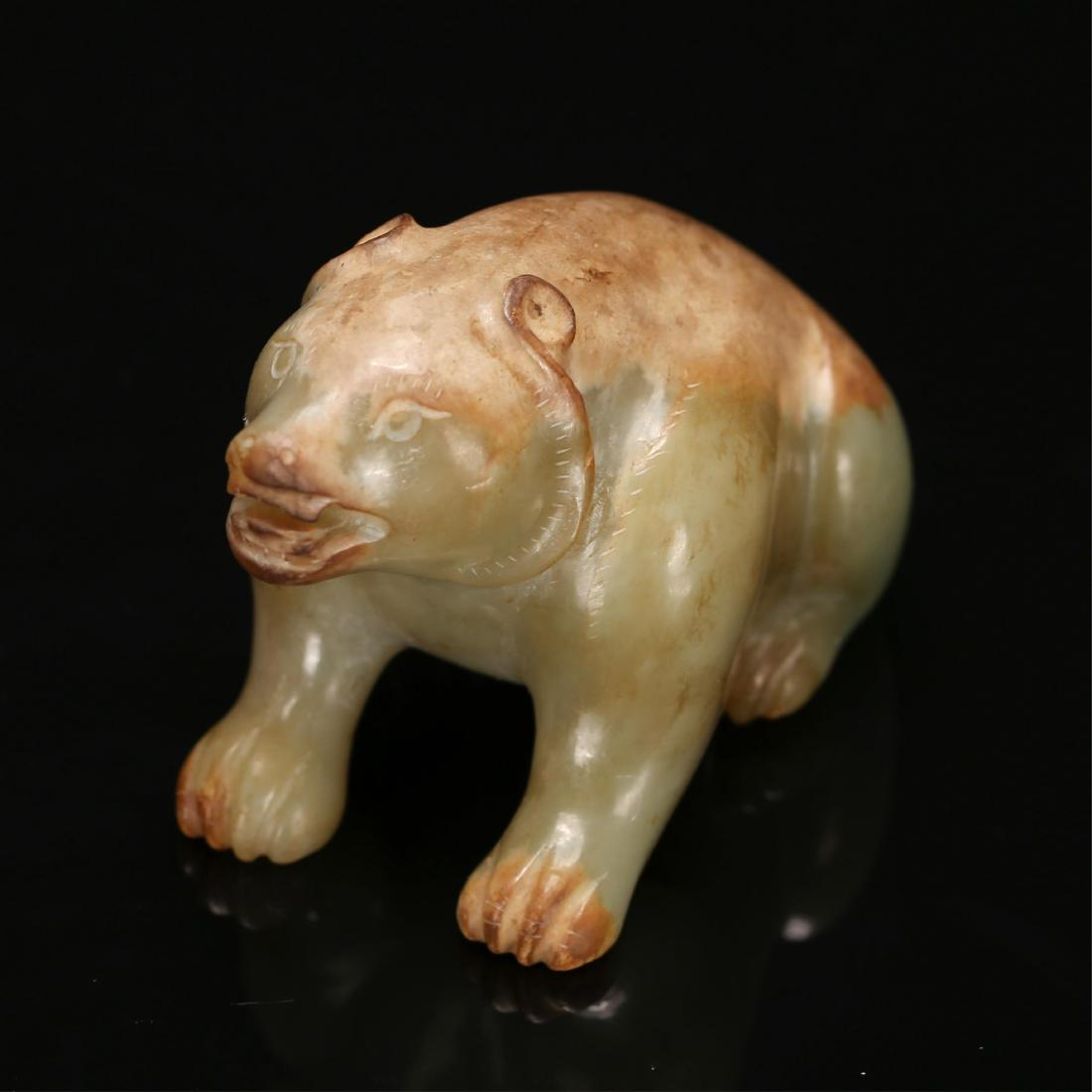 CHINESE HAN DYNASTY JADE FIGURE OF BEAR