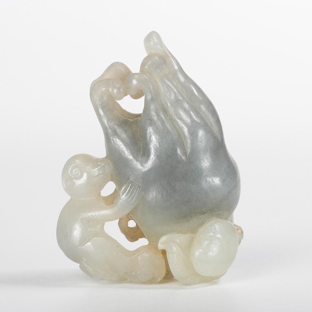 Chinese Black White Jade Monkey Auction