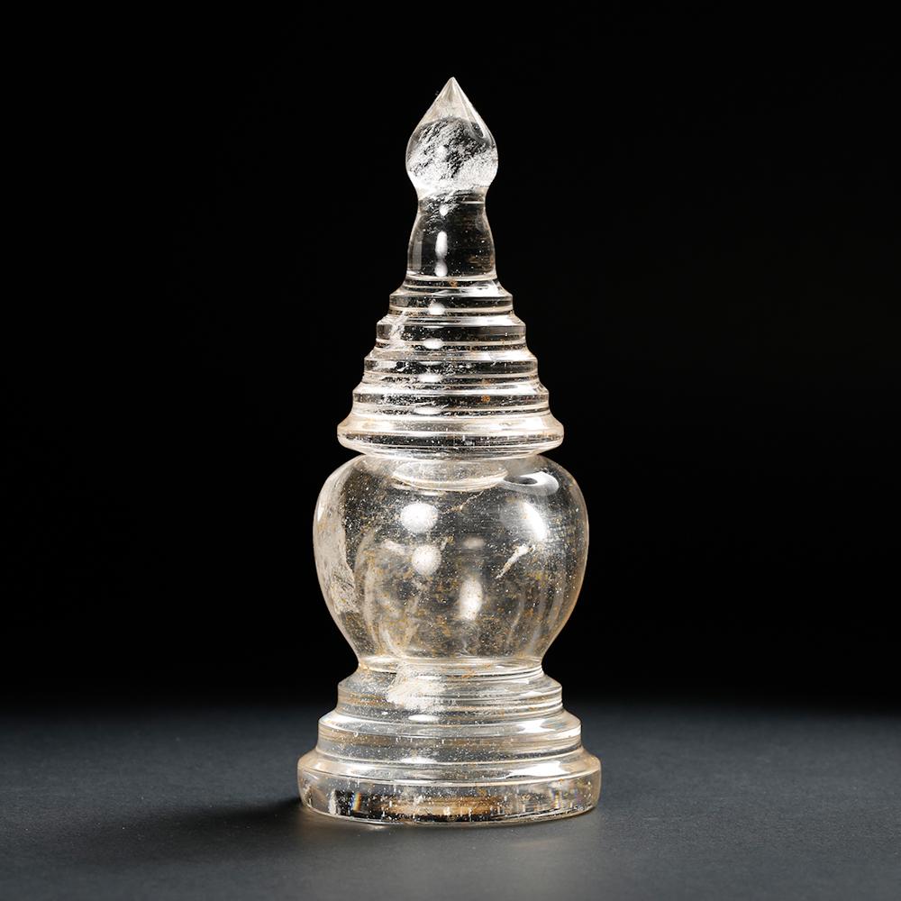 Chinese Rock Crystal Carved Stupa Auction