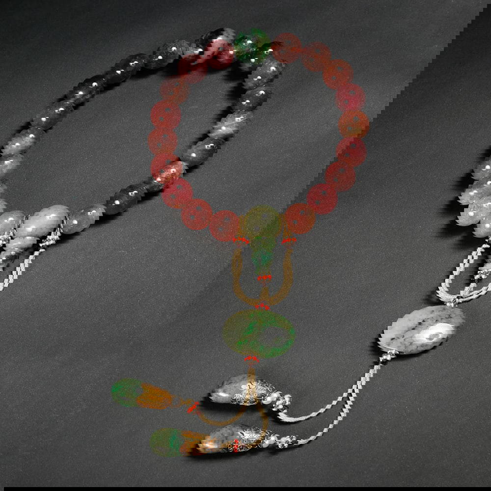 Chinese Bixi Tourmaline Prayer Beads Auction