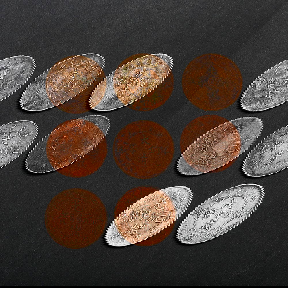 Chinese Copper Coins, Set Of 8 Auction