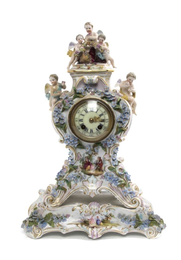 19TH CENTURY DRESDEN PORCELAIN CLOCK
