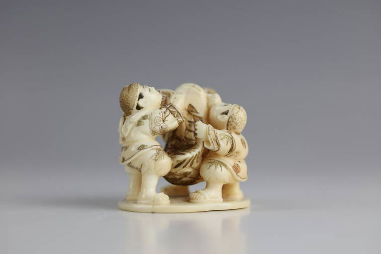 A Bone Carving Netsuke of Three boys Playing with a - May 31, 2019 ...