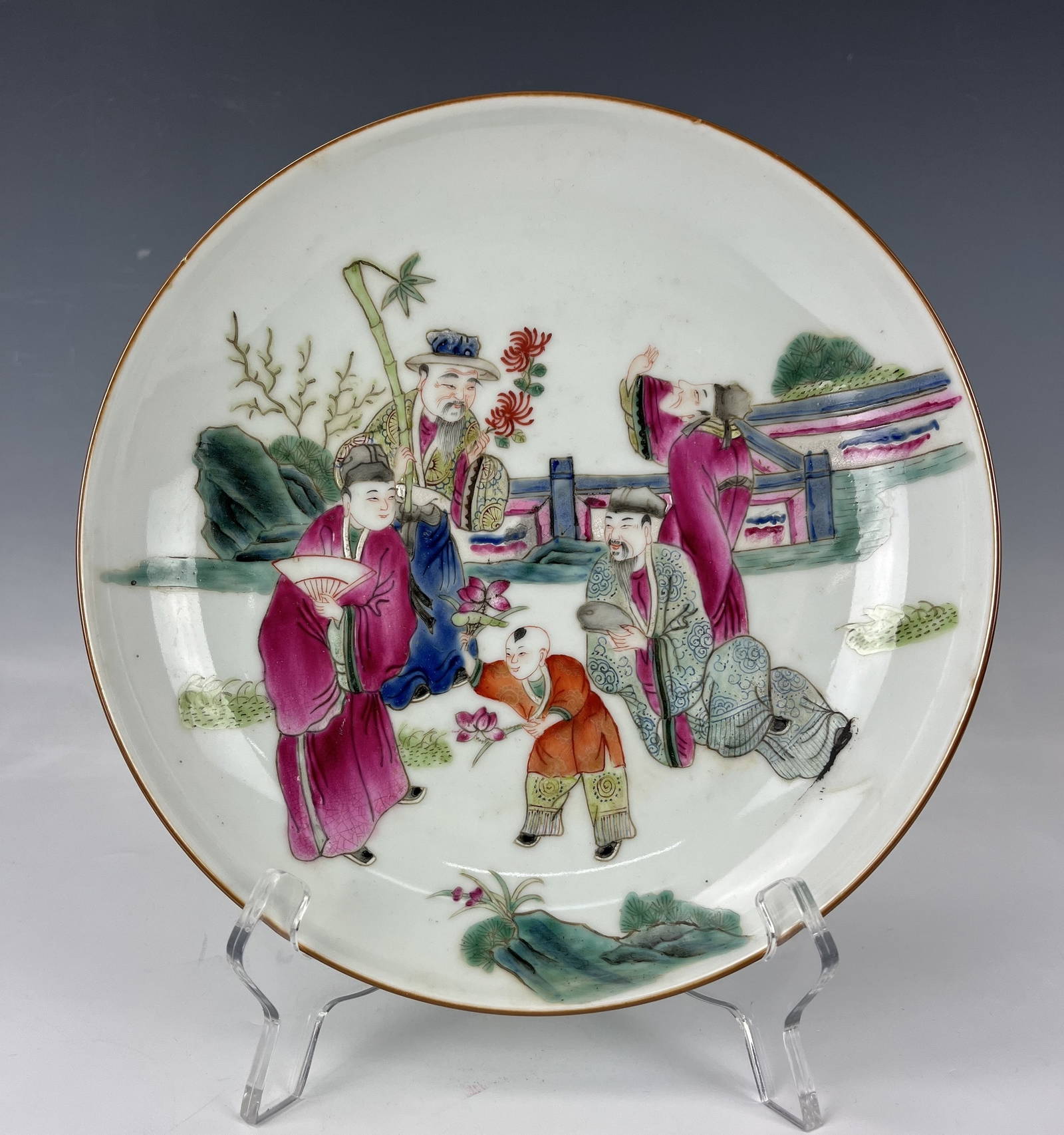 A Chinese Famille Rose Porcelain Plate Jaqing Mark Auction