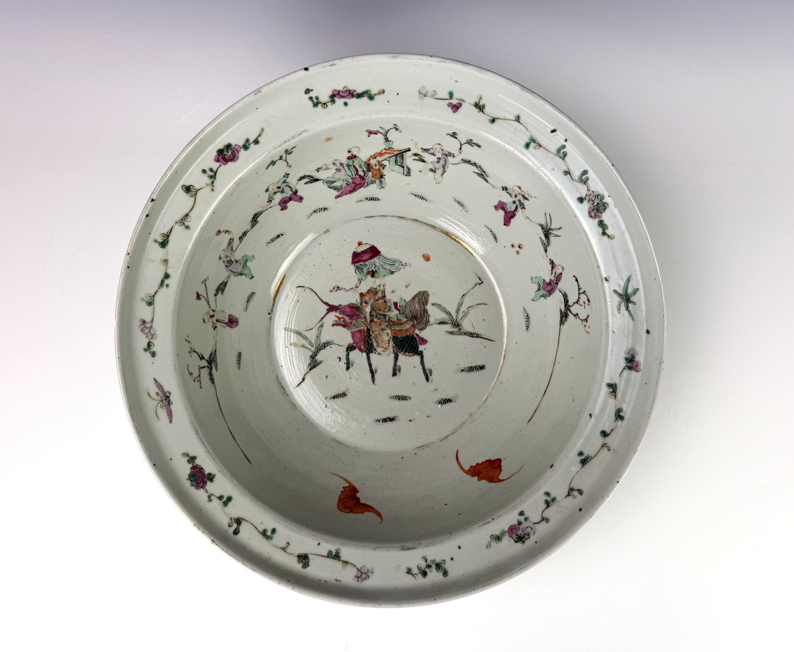 Antique Chinese Famille Rose Porcelain Basin Auction