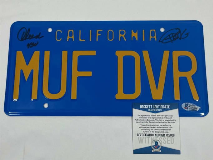 Cheech Marin & Tommy Chong Signed Muf Dvr License Plate